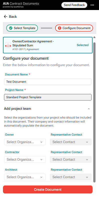 Procore Integration with Catina – AIA Contract Documents