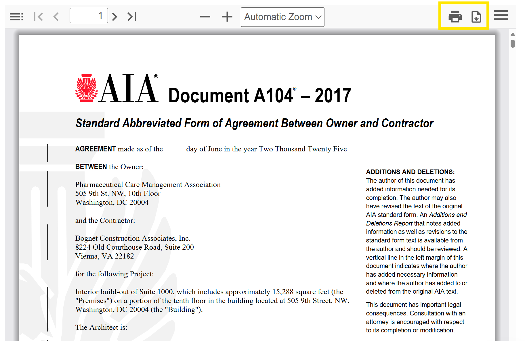Importing ACD5 draft documents using the Finalize AIA Document option ...